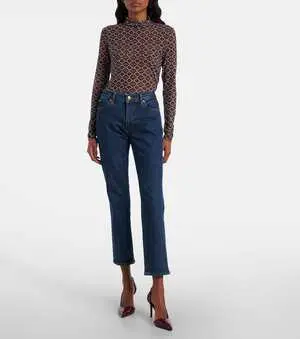 FRAME Borrowed Cropped Straight Jeans