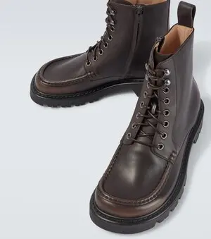 Loewe Sierra Leather Combat Boots - Brown