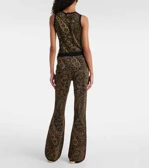 Etro Paisley Wool-blend Lamé Flared Pants