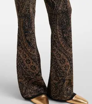 Etro Paisley Wool-blend Lamé Flared Pants