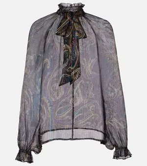 Etro Paisley Silk-blend Blouse - Multicoloured
