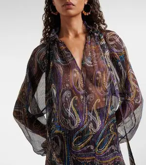 Etro Paisley Silk-blend Blouse - Multicoloured