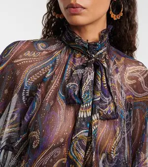 Etro Paisley Silk-blend Blouse - Multicoloured