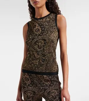 Etro Paisley Wool-blend Lamé Tank Top