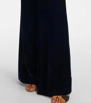 Etro Velvet Wide-leg Trousers - Blue