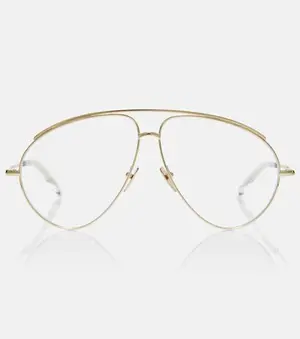 Gucci Oversized Aviator Glasses - Gold