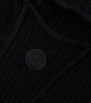 YVES SALOMON Ribbed Wool And Cashmere Hood - Black