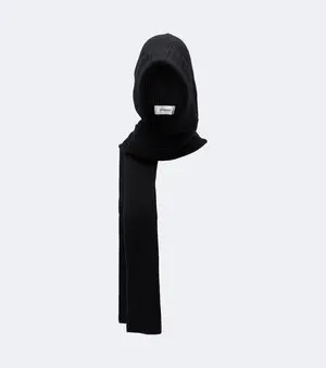 YVES SALOMON Ribbed Wool And Cashmere Hood - Black