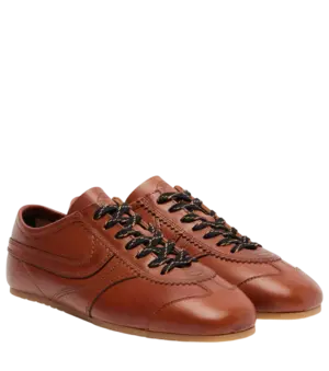 Dries Van Noten Leather Sneakers - Brown