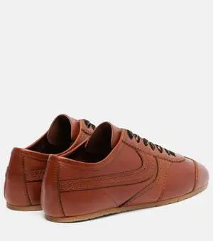 Dries Van Noten Leather Sneakers - Brown