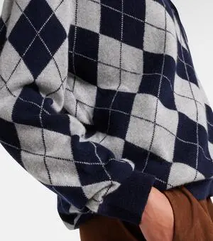 LISA YANG Raelyn Argyle Cashmere Cardigan