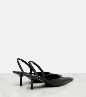 Saint Laurent Misty 55 Leather Slingback Pumps - Black