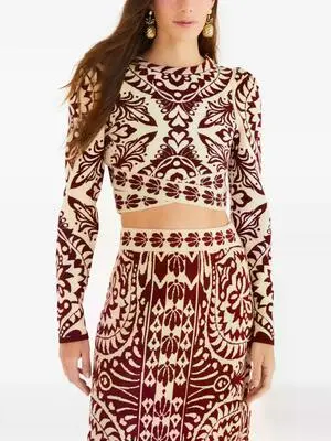 Farm Rio Patterned Long-sleeve Top