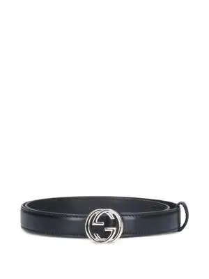 Gucci Logo-buckle Leather Belt - Black