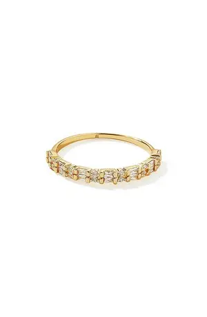ANA LUISA Darcy Cubic Zirconia Stackable Ring - Gold/clear