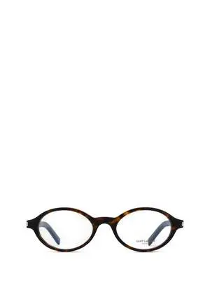 Saint Laurent Eyeglasses Oval Frame - Brown