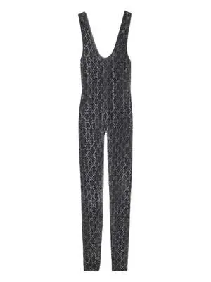 Gucci Gg Crystal Chenille Jumpsuit - Grey