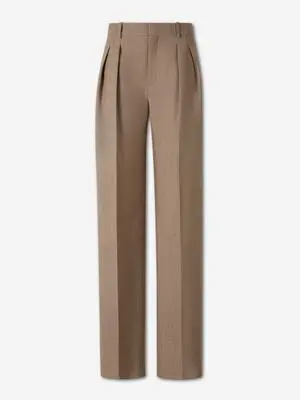 Saint Laurent Wool Dress Trousers - Brown