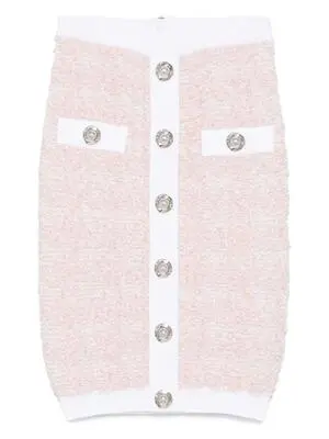 Balmain Tweed Skirt - Pink