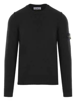 Stone Island Wool Crewneck Sweater - Black