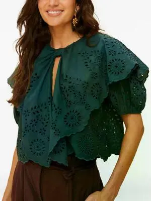 Farm Rio Cut-out Ruffled Blouse