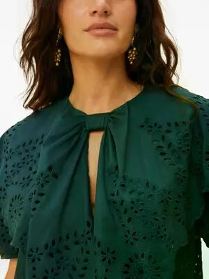 Farm Rio Cut-out Ruffled Blouse