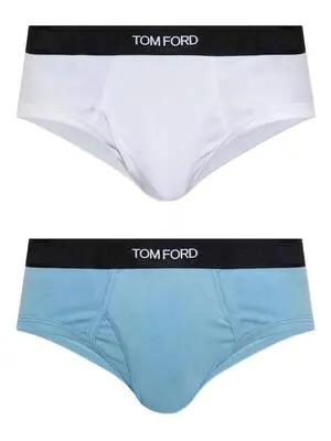 TOM FORD Logo-waistband Briefs - White