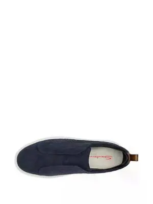 Santoni Woven Suede Slip-on Sneakers