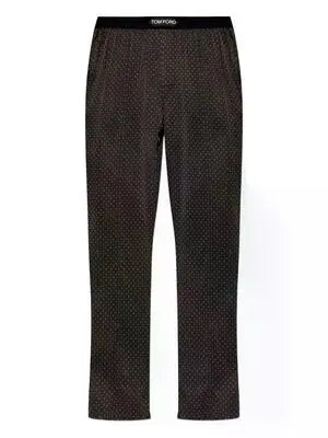 TOM FORD Polka-dot Pattern Pyjama Pants - Brown