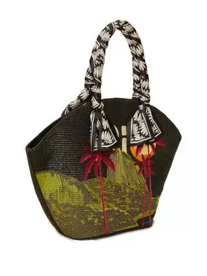 Farm Rio Floral-embroidered Tote Bag - Black
