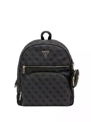 Guess Monogram Backpack With Zip Pocket - Black