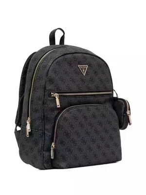 Guess Monogram Backpack With Zip Pocket - Black