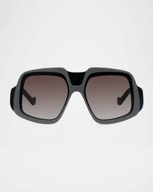 Loewe Mask-Shaped Sunglasses Shiny Blac