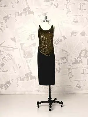 TROVE Gold Sequin Tank Top