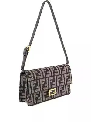 Fendi Baguette Chain Strap Wallet - Black