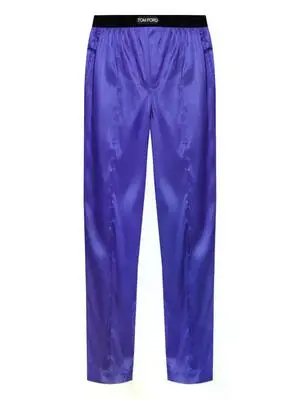 TOM FORD Logo-waistband Silk Pyjama Pants - Purple