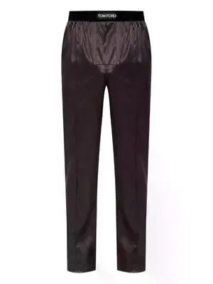 TOM FORD Logo-waistband Pyjama Pants - Brown