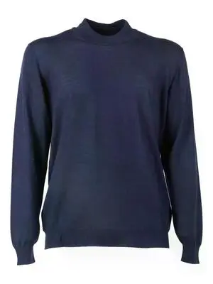 Fedeli Mock-neck Sweater - Blue