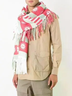 UNDERCOVERISM Printed Frayed Scarf