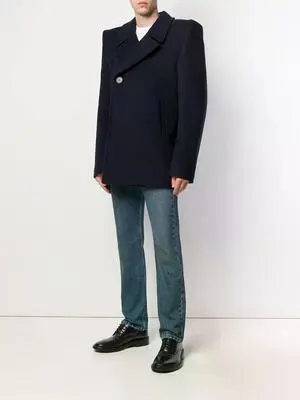 Balenciaga Squared Shoulder Short Pea Coat