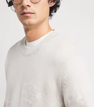 Eleventy Wool Snowflake Knit Sweater