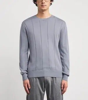 Eleventy Cotton-cashmere Ribbed Sweater
