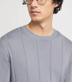 Eleventy Cotton-cashmere Ribbed Sweater