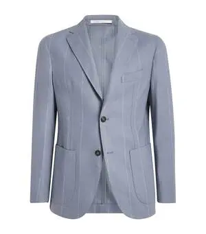 Eleventy Wool-silk-cashmere Stripe Blazer