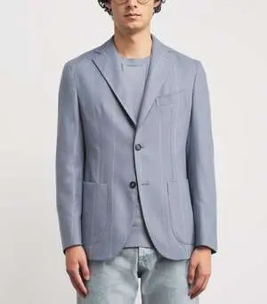 Eleventy Wool-silk-cashmere Stripe Blazer