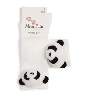 MEIA PATA Panda Knee-high Socks - White
