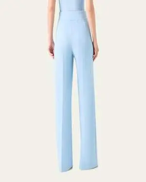 Akris Double-face Wool Bootcut Trousers