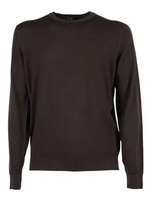 PHI FDL Long Sleeve Crew Neck Sweater - Brown