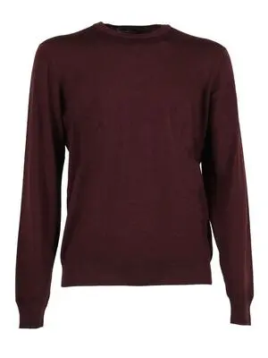 PHI FDL Phi Fdl Girocoll Long Sleeve Crew Neck Sweater - Red