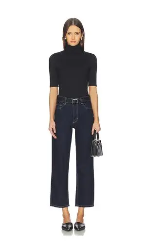 Susana Monaco Mock Neck Elbow Sleeve Top
